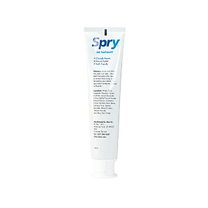 Spry Xylitol Toothpaste for Kids 5oz. Fluoride Free Toothpaste, Teeth Whitening Kids Toothpaste with Xylitol, Natural Breath Freshening, Mouth Moisturizing Ingredients, Bubble Gum (Pack of 1)