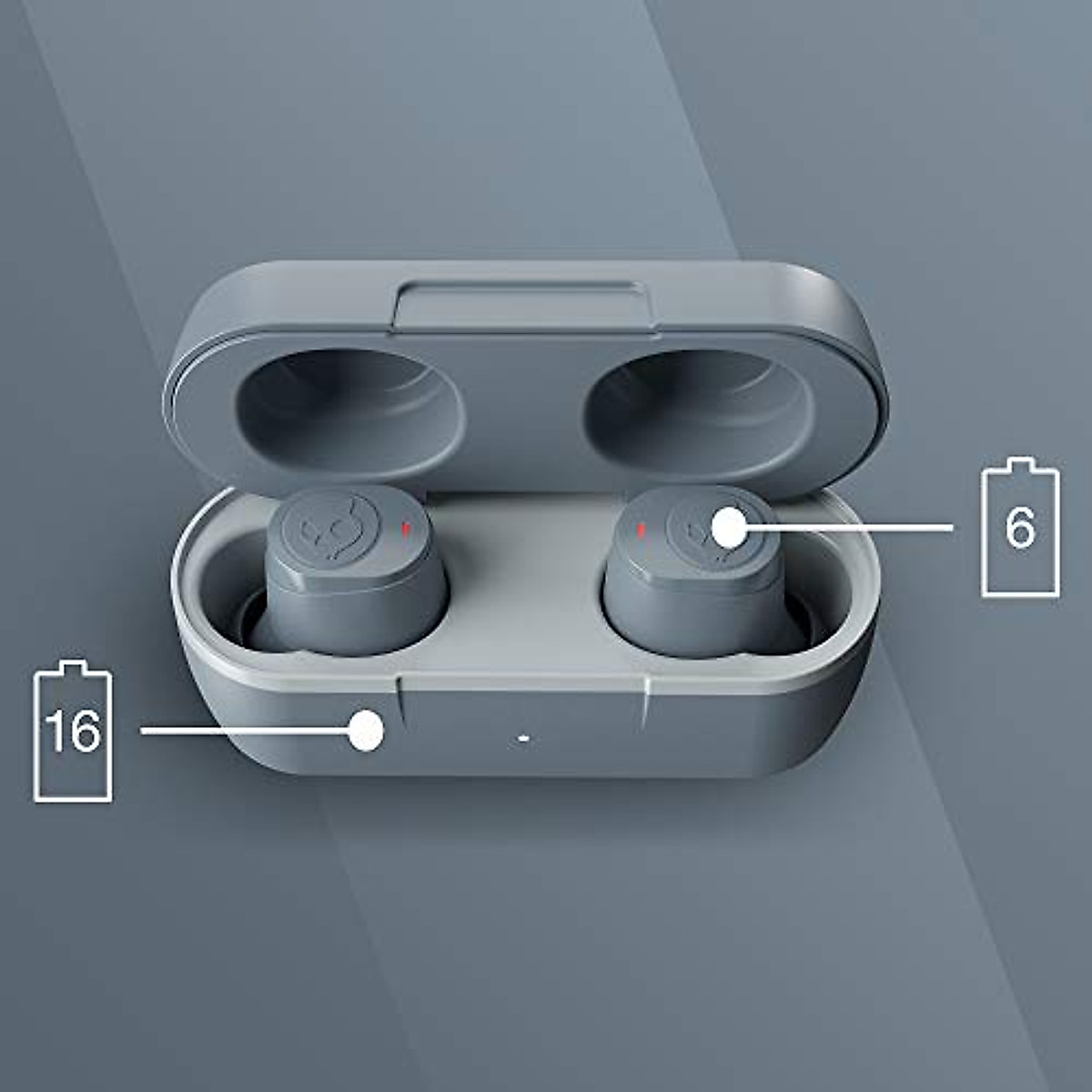 Skullcandy Jib True In-Ear Wireless Earbuds, 22 Hr Battery, Microphone, Works with iPhone Android and Bluetooth Devices - Chill Grey