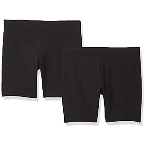 Jockey Women's 2 Pack Bike Short 7'', Deep Black/Deep Black, Large