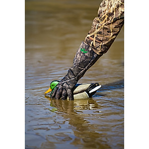 HOT SHOT Duck Commander x Men's Flare Realtree Timber Camo Glove - Gauntlet Cuff, Neoprene Shell, Fleece Lined, Large