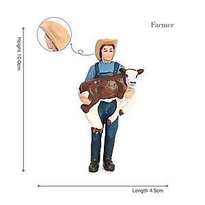 DOYIFun 6 Pcs Realistic Farmer People Model Figures Toy Playset, Plastic Farm Keeper Figurines Preschool Educational Learn Cognitive Toys for Toddlers Kids