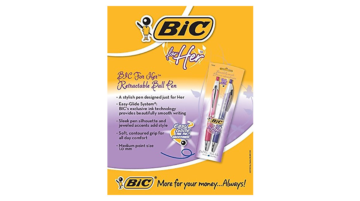 BIC For Her Retractable Ball Pen - Stylish & Smooth Writing