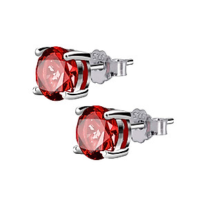 UHIBROS 6 Pairs Stainless Steel Stud Earrings Set For Mens Womens Hypoallergenic Cubic/Square Zircon Earrings 18K White Gold 316L CZ Earring