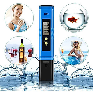 Digital PH Meter, PH Meter 0.01 Resolution Pocket Size High Accuracy Water Quality Tester,Accuracy Pocket Size with 0-14 PH Measurement Range,Suitable for Aquariums, Swimming Pools