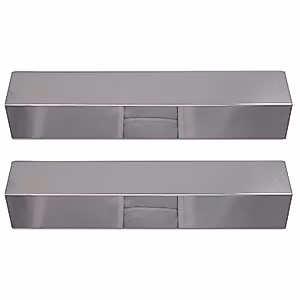 2-Pack BBQ Grill Heat Shield Plate Tent Replacement Parts for Aussie 6804 - Compatible Barbeque Stainless Steel Flame Tamer, Guard, Deflector, Flavorizer Bar, Vaporizer Bar, Burner Cover 15"