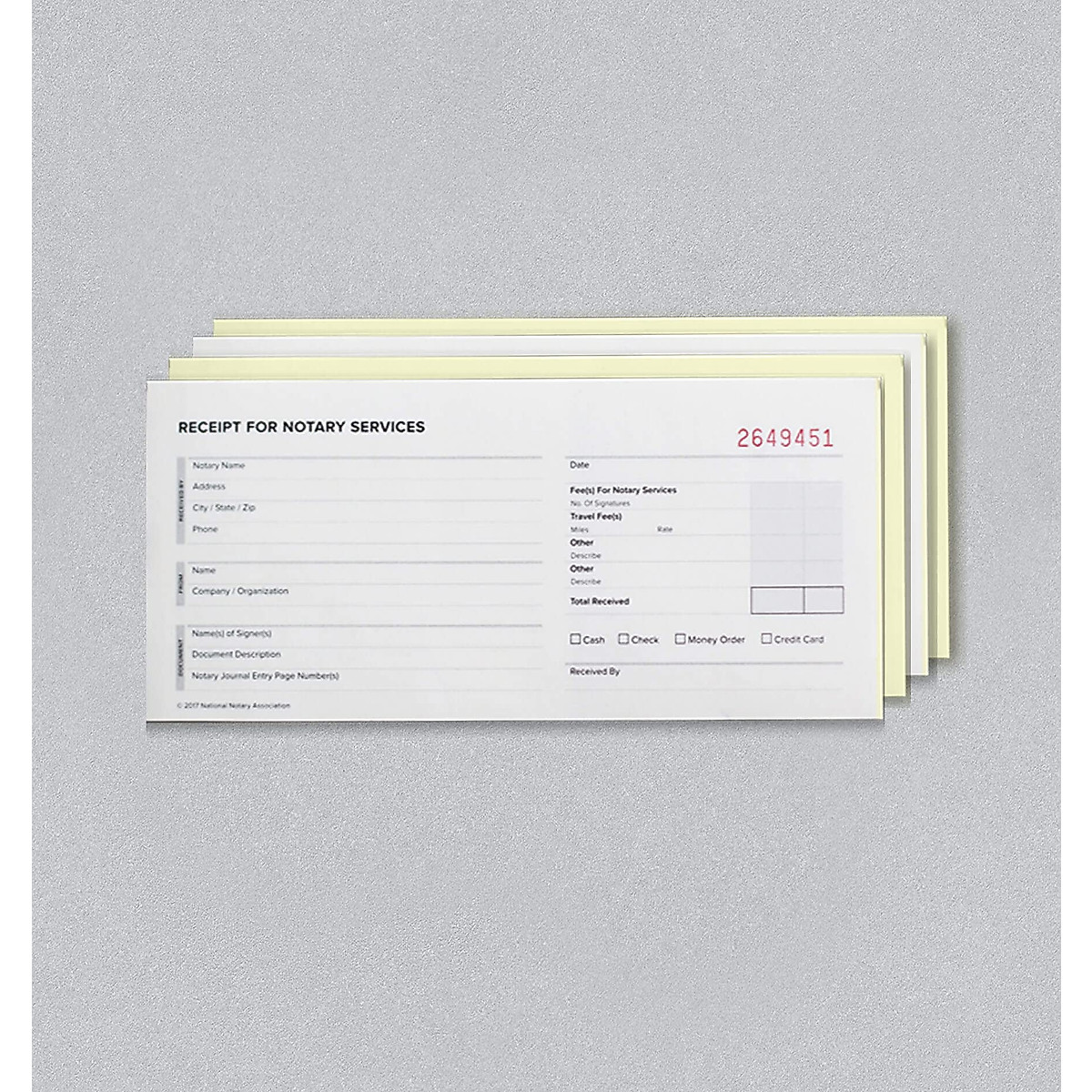 National Notary Association Notary Receipt Book – includes 50 Two-Part Carbonless Receipt Forms – Compact Receipt Book for Notaries – 8-5/8" W x 3-11/16"