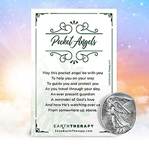 Earth Therapy Pocket Guardian Angel Healing Pack | Includes Opalite Angel Figurine, Angel Token Coin and Serenity Prayer Card
