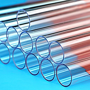 WYKOO 50 Pcs 13ml Clear Plastic Test Tubes with Blue Cap, 16x100mm Vials Container Sample Tubes for Liquid, Scientific Experiments, Craft, Party Supplies, Candy Storage, Home Decoration