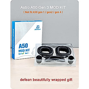 A50 Gen 3 Mod Kit - defean Replacement Earpads and Headband Compatible with Astro A50 Gen 3 Headset,Ear Cushions, Upgrade High-Density Noise Cancelling Foam, Added Thickness (Black Protein)