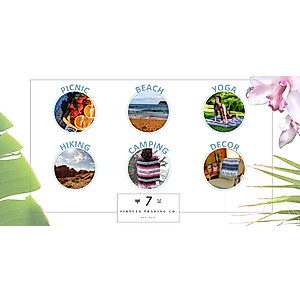 7 Virtues Authentic Mexican Falsa Blanket Ideal for Yoga, Music Festivals, Camping, Picnicking, Beach Blanket, Bedding, & Home Decor (Blue and Pink)