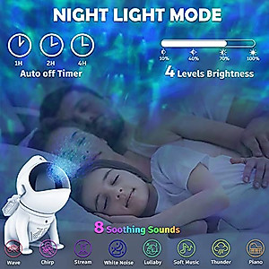 Star Projector Galaxy Night Lights Christmas Gift -5 in 1 Galaxy Projector Space Dog Design 21 Colors, Bluetooth Speaker, 8 White Noise, Ceiling Star Night Light for Adult Kid Halloween Holiday Party
