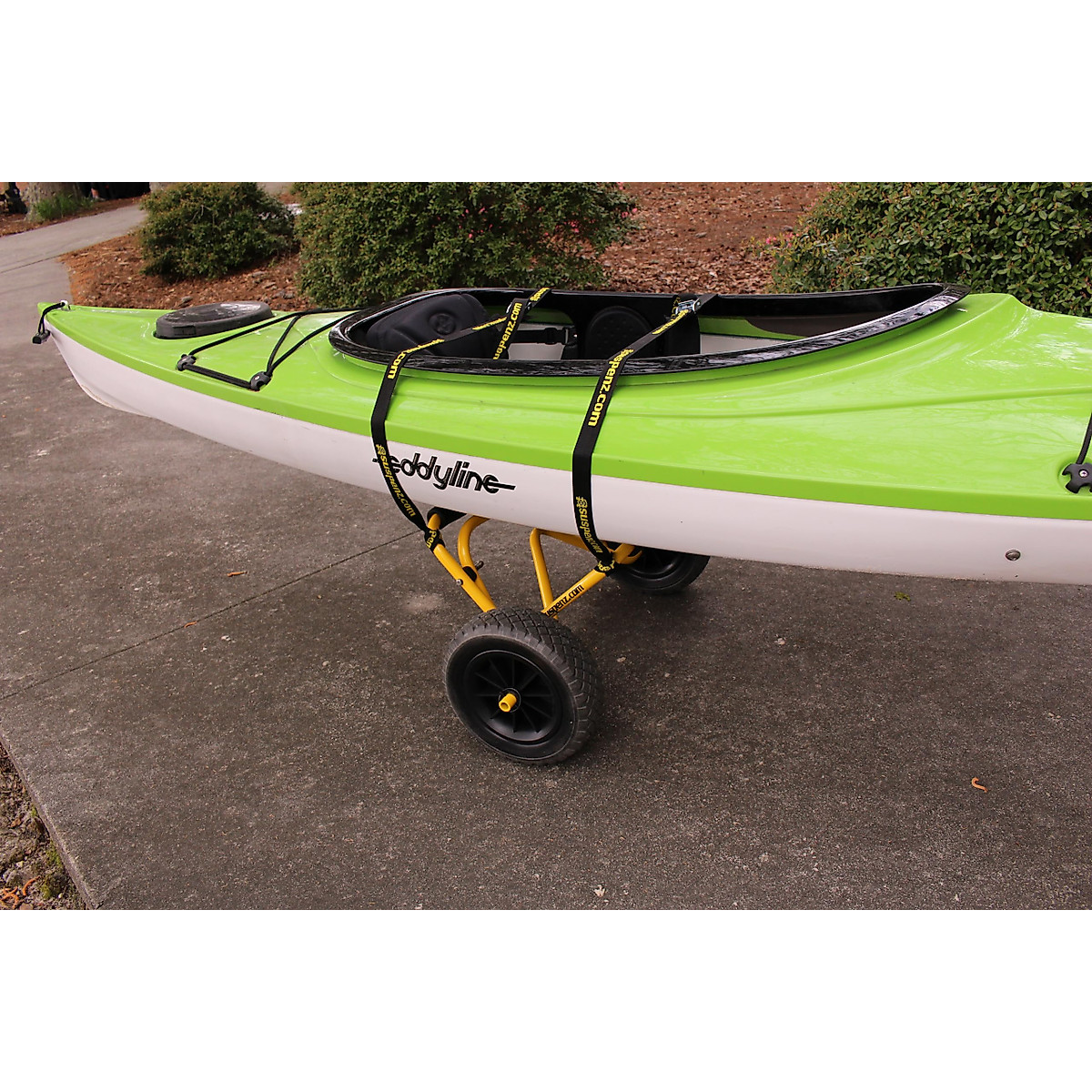 Suspenz Kayak Canoe Transport Trailer, DLX Kayak Cart, Trolley with Airless Wheels and Straps, Weight Capacity 150 lbs, (22-0044)