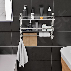 Well Set Stainless Steel Storage Shelves Household Toilets Vanity Tables Towel Holder Double Layer Wall Mount Racks For Bathroom