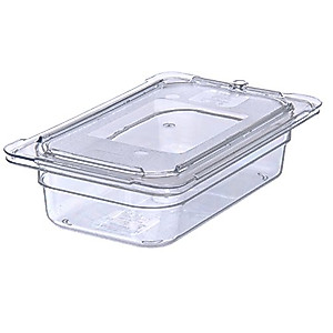 Carlisle FoodService Products Plastic Food Pan 1/4 Size 2.5 Inches Deep Clear