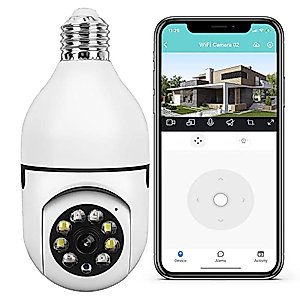 plencell Light Bulb Camera, 1080P Light Bulb Surveillance Camera, Wireless 2.4GHz WiFi Light Bulb Surveillance Camera, 360° Home Surveillance Camera Light Bulb,Can be Used Indoors and Outdoors