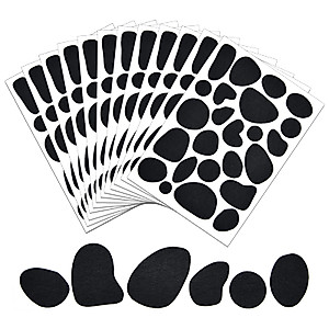 24 Sheets Black Adhesive Felt Circles Self Adhesive Felt Pads Irregular Felt Spotty Dog Style Felt 576 Pieces Small Dalmatian Dots Felt Stickers for Adult Kids Halloween Party DIY Projects Costume