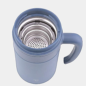 Zojirushi SE-KAE48AZ Stainless Tea Tumbler with Handle, 16-Ounce, Prussian Blue