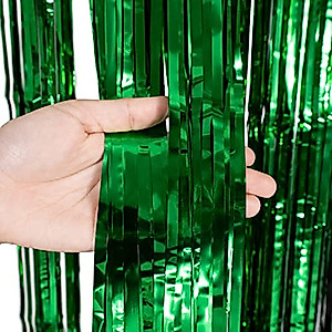 Green Gold Purple Mardi Gras Backdrop Fat Tuesday Tinsel Foil Fringe Curtain Circle Dot Garland Mardi Gras Party Decorations Birthday Bacherlorette Bridal Baby Shower Party Supplies