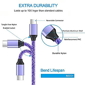 Type C Car Charger for Samsung Galaxy S23 A14 A04S A53 A13 A02S A12 A21 A10E A20 A32 A42 A50 A51 S22 S21 S20,LG Stylo 6 5 4 V60 K51 Velvet,Moto G Power G Stylus,Car Adapter+6ft Fast Charge USB C Cable