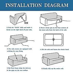 TVPFM Stretch Sofa Slipcover, Velvet Plush Washable Sofa Cover Soft Stretch Furniture Protector Sofa Slipcover for Pets Cat Dog-Blue-4 Seater