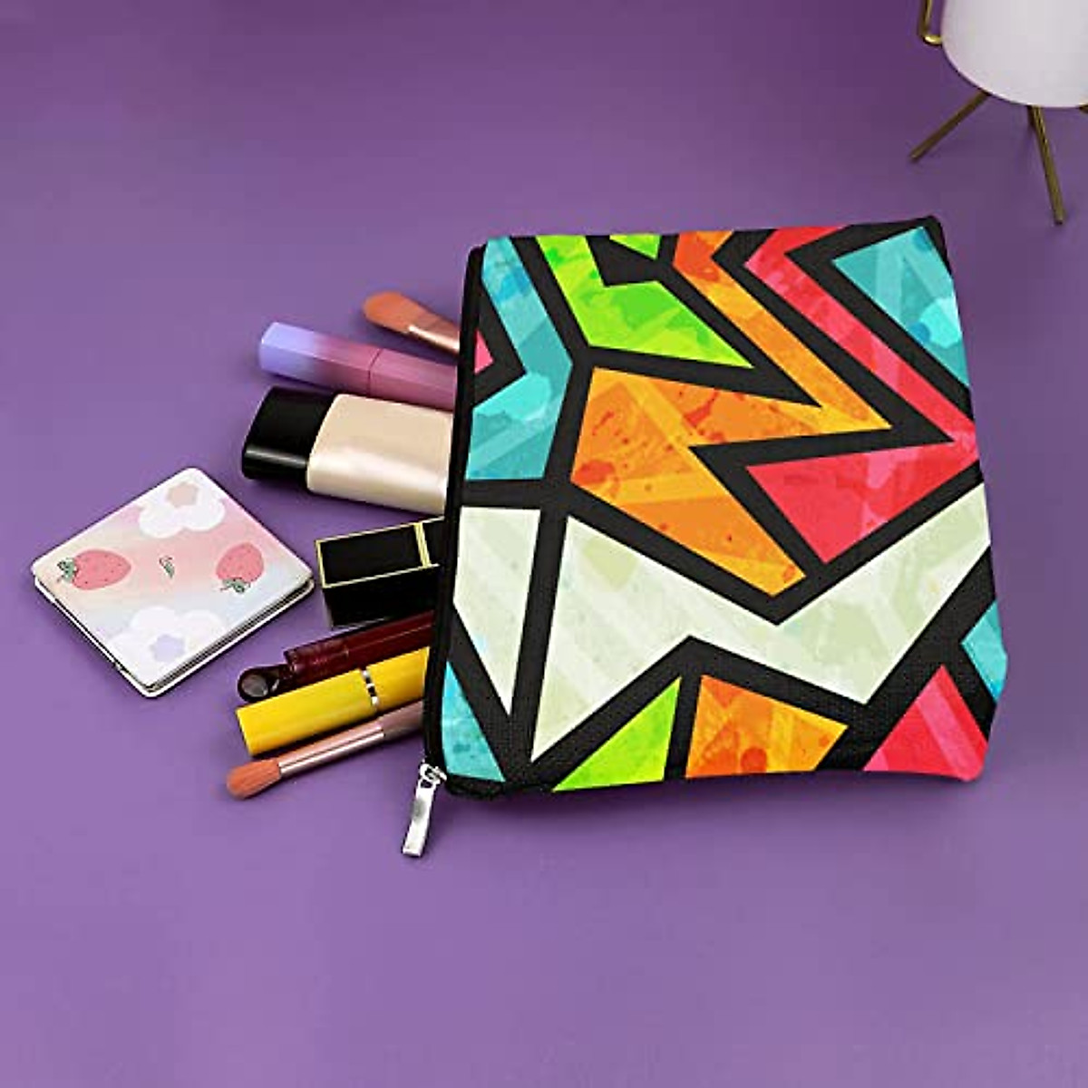 jarenap 2023 Zombie Halloween Theme, Linen Cosmetic Bag Travel Makeup Case,Dead Man Walking in Danger Scary Scene,Gift for Women Daughter Graduation Friendship Birthday Gifts,Red Sepia,9x7in