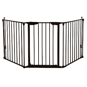 Dreambaby Newport Adapta Baby Gate - Use at Top or Bottom of Stairs - for Straight, Angled or Irregular Shaped Openings (Black)