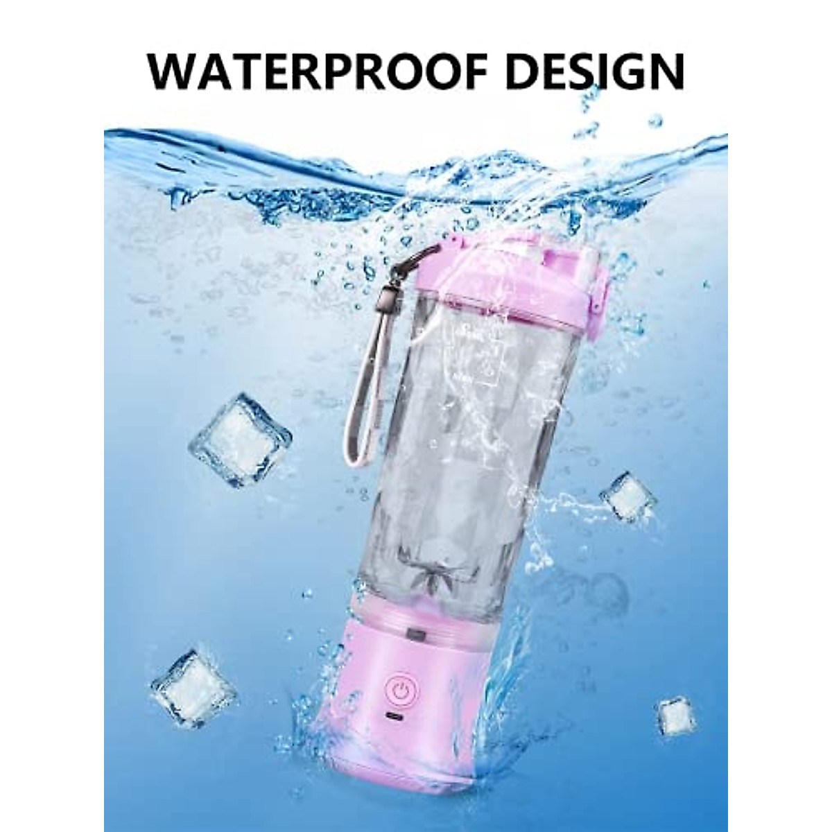 Portable Blender 20oz Large Capacity, 6 Blades Mini Blender for Shakes and Smoothies, BPA Free Personal Blender with Rechargeable USB, Fresh Juice Blender for On the Go, Purple