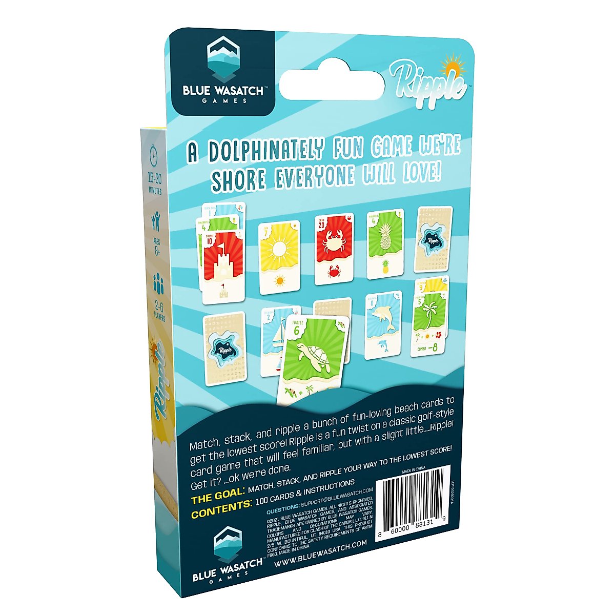 Ripple Card Game - Match, Stack, and Collect Combos on your Beach. Easy to Learn and Fun for Kids, Teens, & Adults.