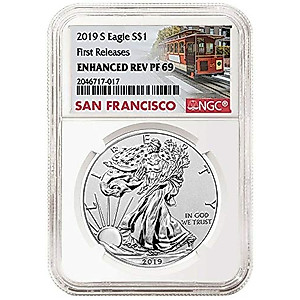2019 S Silver Eagle 2019 S Reverse Proof Silver Eagle Enhanced PR-69 NGC Numbered COA $1 PR-69 NGC DCAM