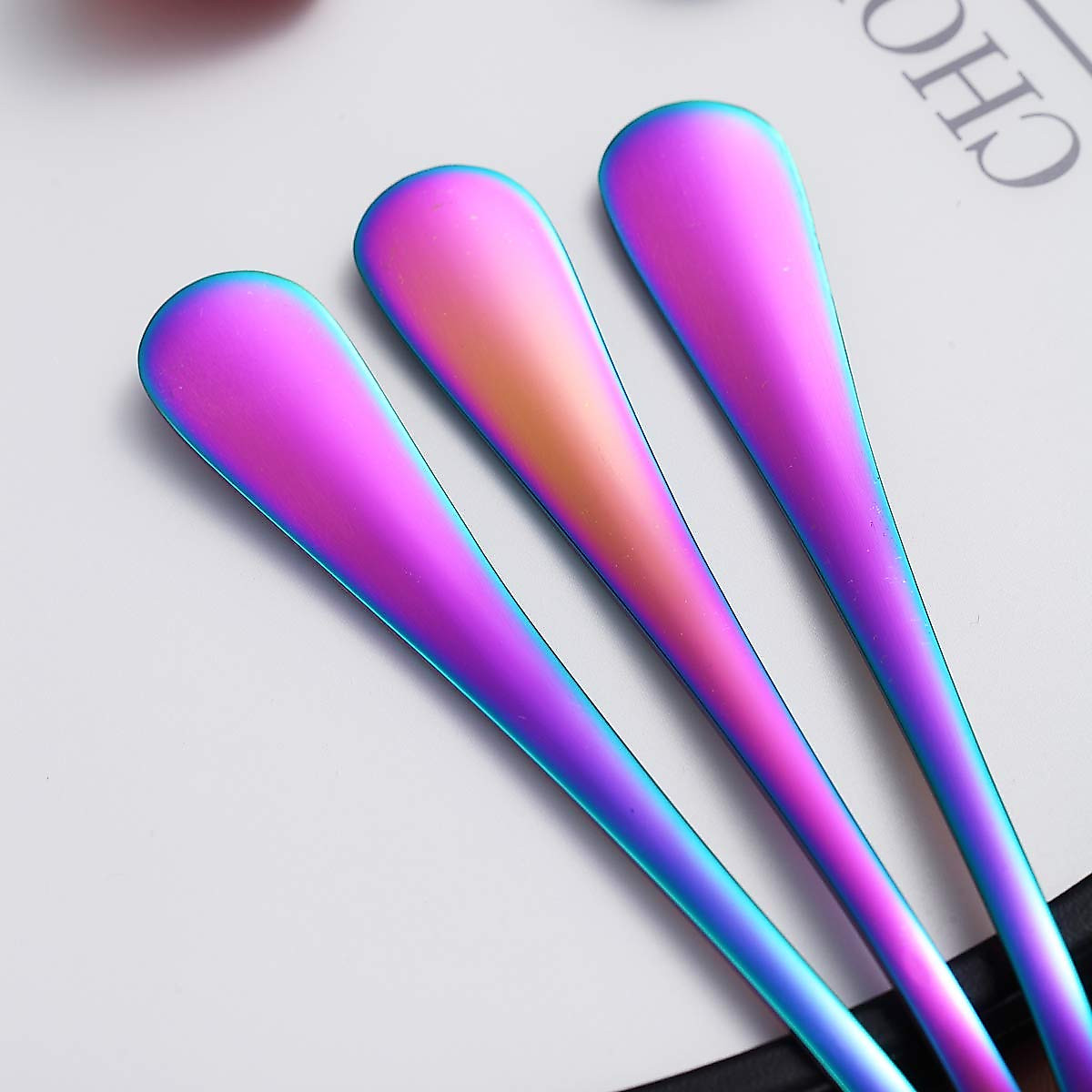 Rainbow Dinner Forks Set of 4, Berglander Stainless Steel Titanium Mutil-Color Plating Fork Set, Colorful Forks And Spoons Silverware, Table Forks Set Sturdy And Dishwasher Safe