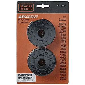 BLACK+DECKER Trimmer Line Replacement Spool, Autofeed 30 ft, 0.065-Inch, 2-Pack (AF-100-2)
