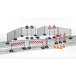 Bruder Construction Set: Railings, Site Signs and Pylons