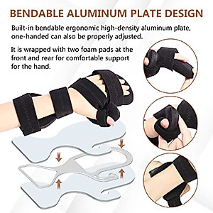 Resting Hand Brace, Soft Stroke Hand Splint Night Support for Men and Women, Hand Rest For Arthritis, Tendonitis, Carpel Tunnel Syndrome, Metacarpal Breaks, Flexion Contractures (S/M)