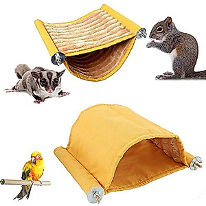 FunMove Hamster Hammock House Mouse Rat Hanging Swing Warm Bed Small Pet Animal Double Layer Cage Tent Hut Nest for Mouse Rat Hamster Playing Sleeping