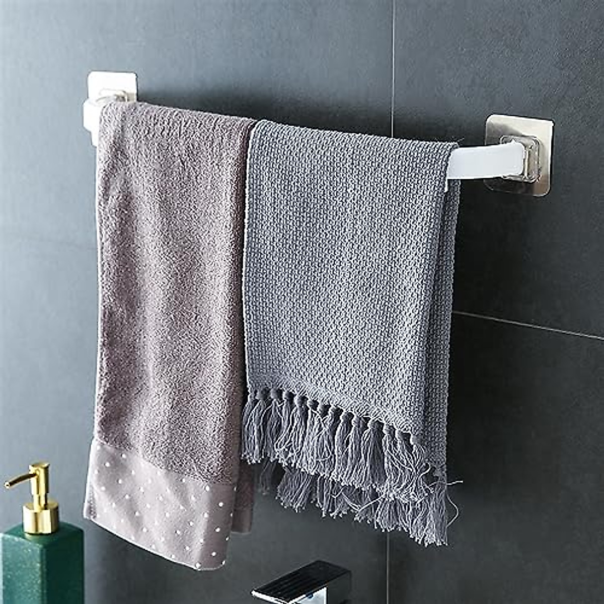 SPICLY Towel Rack Wall Mounted Towel Rack Bathroom Accessories Self-Adhesive Rack Holder Toilet Roll Paper Hanging Hanger Waterproof Single Rod