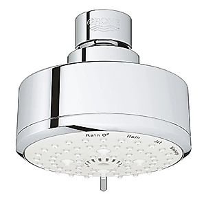Grohe 27591001 Tempesta Cosmopolitan 100 2.5 GPM 4 Spray Shower Head, Starlight Chrome