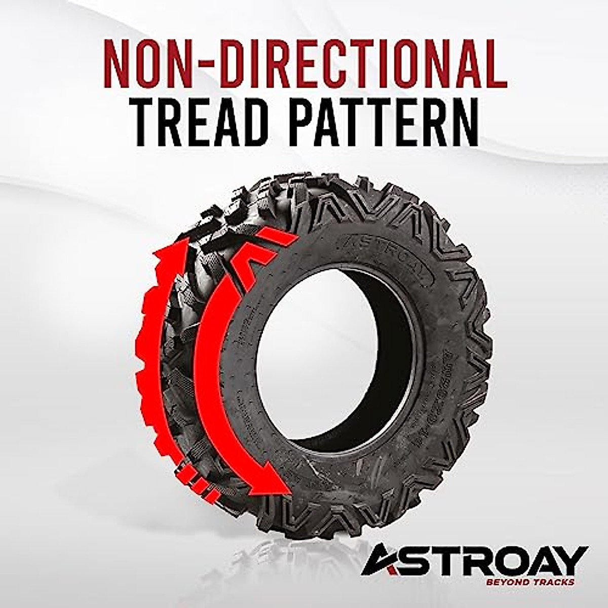 Astroay Atlas 26x10x14 UTV Tires, All-Terrain Tire 6-Ply Bias Construction Non-Directional Tread Pattern For Durability, Grip, and Traction Off-Roading