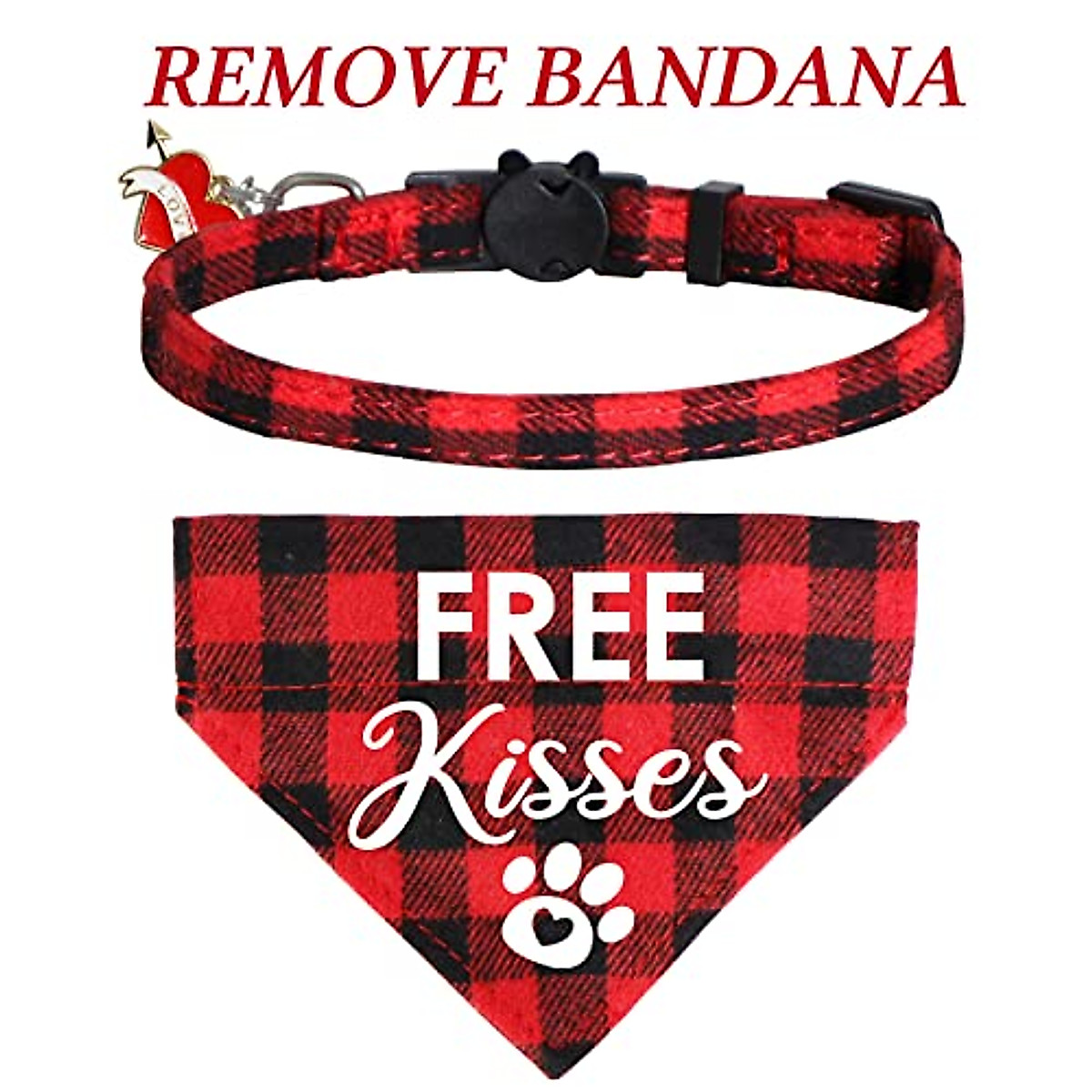 STMK Valentine's Day St. Patrick's Day Easter Cat Bandana Collar with Bell, Breakaway Holiday Cat Kitten Bandana Collars with Bell for Holiday Cats Kittens Costumes (Holiday Cat Bandana Collars)