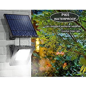 Awanber Solar Powered Lights Outdoor, 2 Pack Wall Mount Solar Dusk to Dawn Lights with IP65 Waterproof, Super Bright Solar Security Flood Lights for Patio, Barn, Garden, Pathway,Yard, Lawn, Balcony