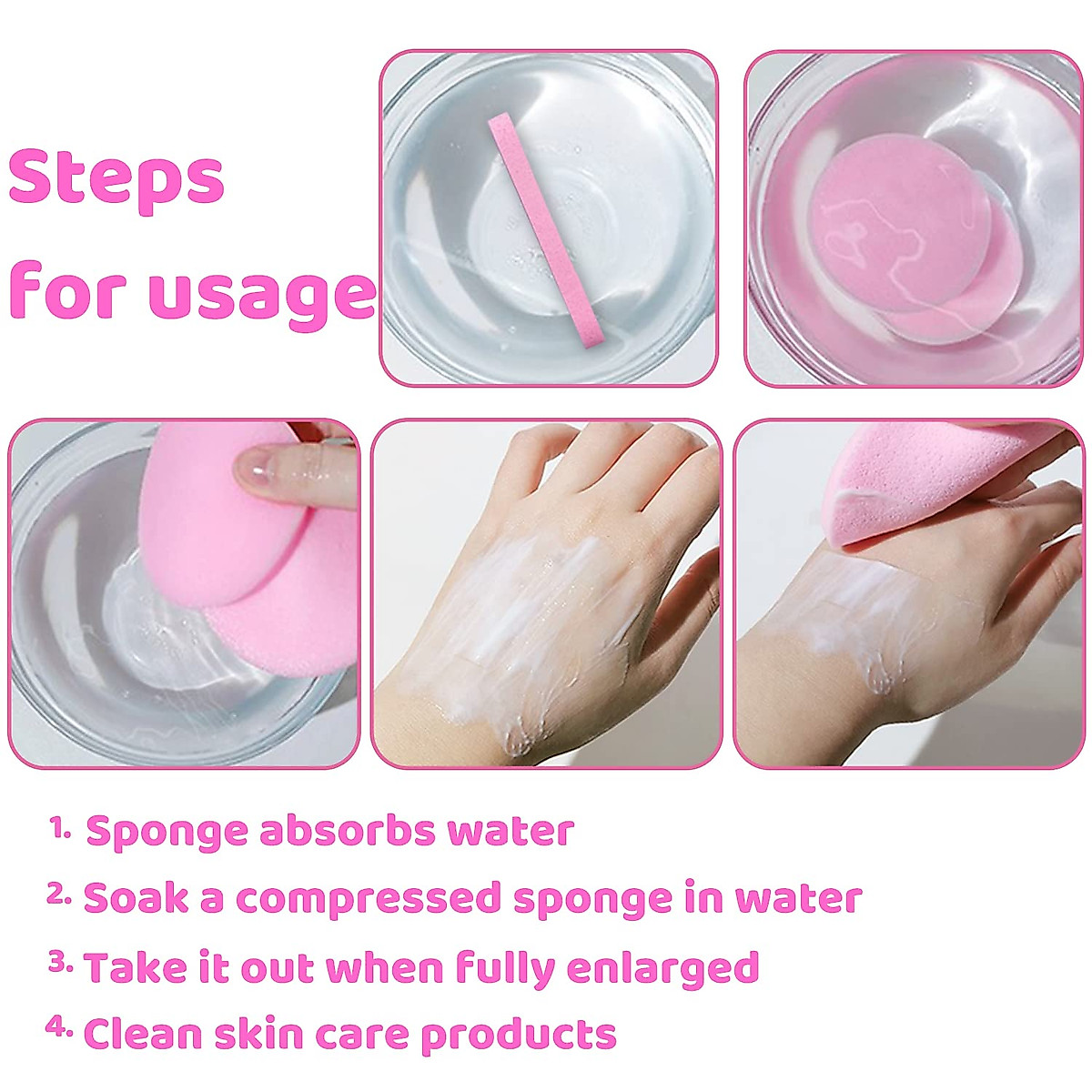 120 PCS Exfoliating Wash Round Face Sponge,Makeup Removal Sponge Pad,Cleansing Facial Sponges for Estheticians,Spa Face Cleansing