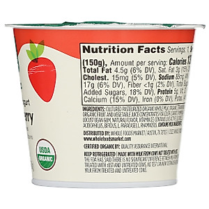 365 by Whole Foods Market, Yogurt Strawberry Organic, 5.3 Ounce