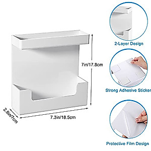 2 Packs Bedside Shelf Accessories Organizer, Small Floating Wall Shelves, 7 Inch Acrylic Wall Shelf for Bedroom, Living Room, Bathroom, Office, Small Bookshelf,Kids Room Decor (White)