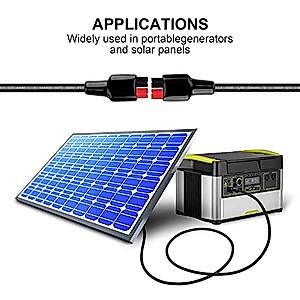 20FT 14AWG Solar Extension Cable with 45A Connectors for GZ Yeti /G500 Solar Generator, Portable Power Station and Renogy, Boulder 200 Solar Panels (20FT)