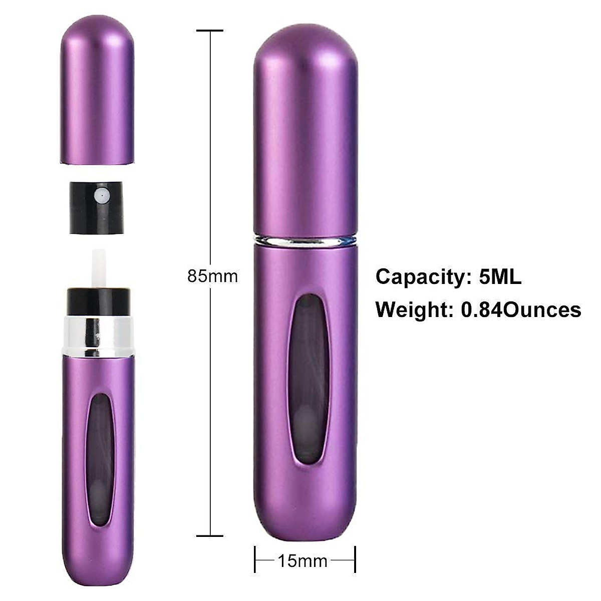 Portable Mini Refillable Perfume Atomizer Bottle,Refillable Perfume Spray,Atomizer Bottom Refill Scent Pump Case,Traveling and Outgoing 4 Pcs Pack of 5ml