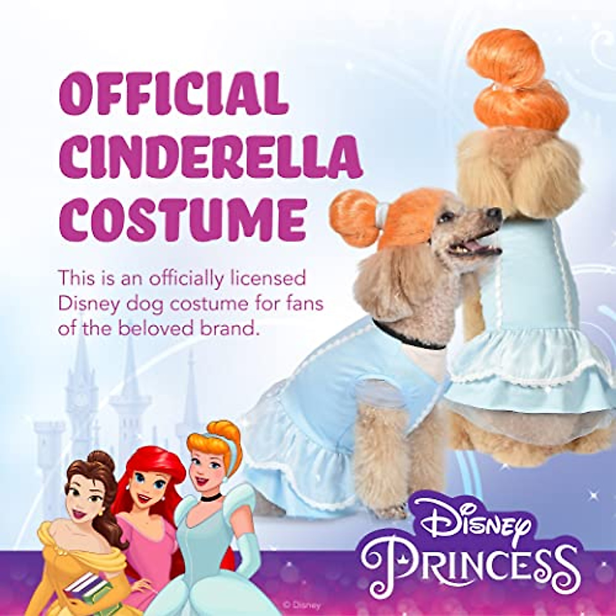 Disney for Pets Halloween Disney Princess Cinderella Costume - Extra Large - | Disney Princess Halloween Costumes for Dogs, Officially Licensed Disney Dog Halloween Costume, Blue (FF22923)