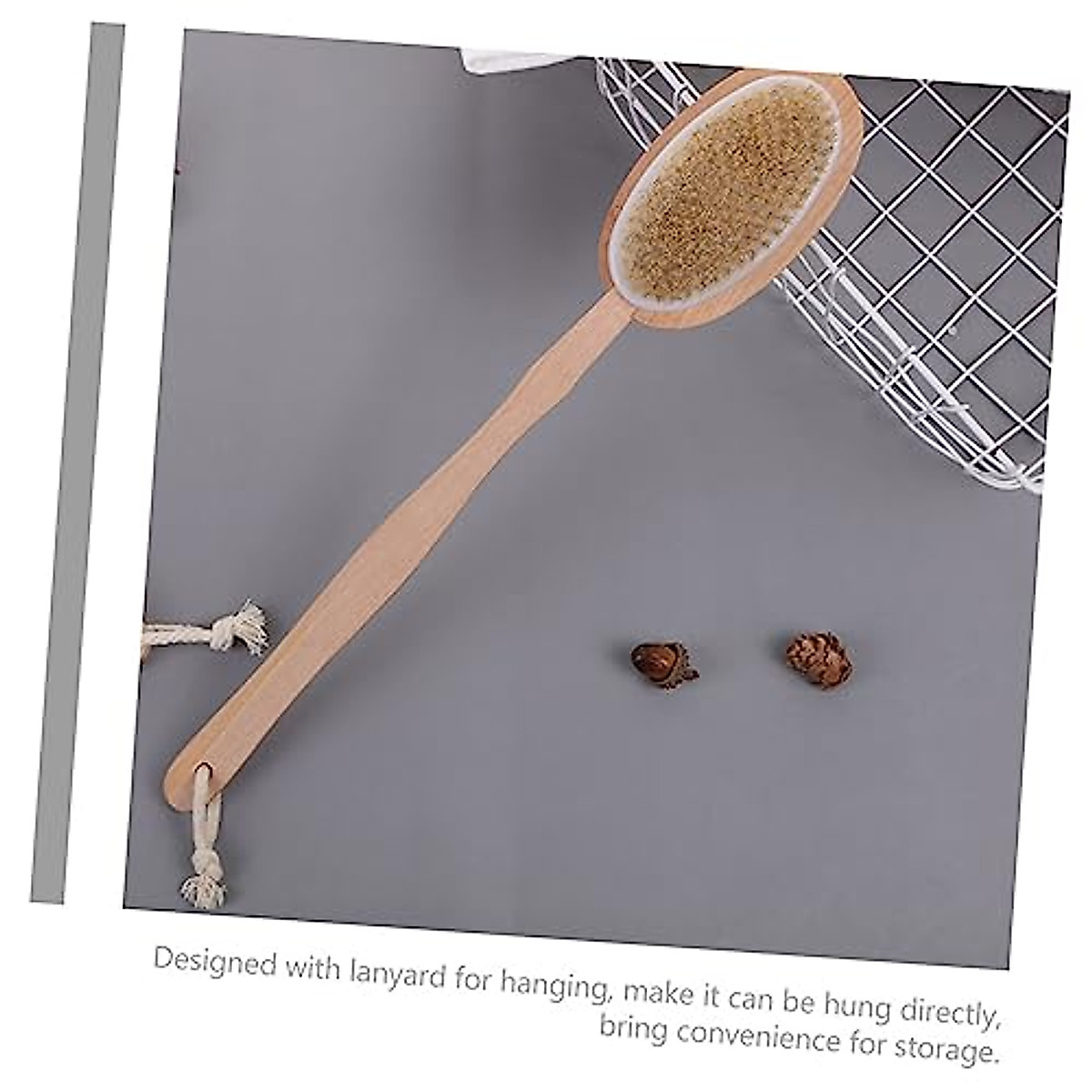 MARMERDO Bath Scrubber for Body Shower Scrub Brush for Body Lotion for Men Back Scrubber Back Scrubber for Bath Body Scrub Brush Exfoliating Brush Bullet Bath Brush Wooden Scraper Man Body