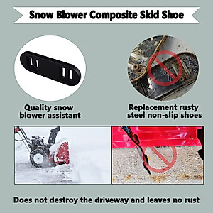 Haiouus A101BD 790-00091-0637 Snow Blower Composite Skid Shose for MTD 790-00091-0637 CUB Cadet 790-00141 Snow Blower Models (2 Pack)