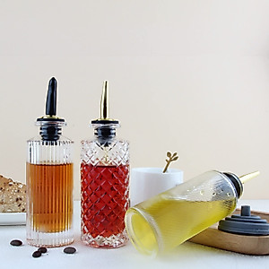 Syrup Dispenser Bottles Set 3 Packs 5 OZ Simple Small Syrup Bottles Set with Upgrade Metal Pour Spout SC057 (3 Pack)
