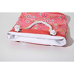 PattyCandy Coral Floral Flowers Design Pattern Rope Handle Womens Tote Bag