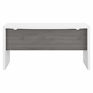 Bush Business Furniture Echo Bow Front Desk, 60W, Pure White and Modern Gray